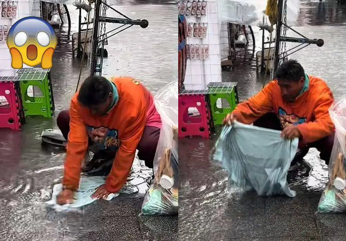[VIDEO] Hombre aprovecha agua de lluvia para lavar su ropa… ¡en calle ...