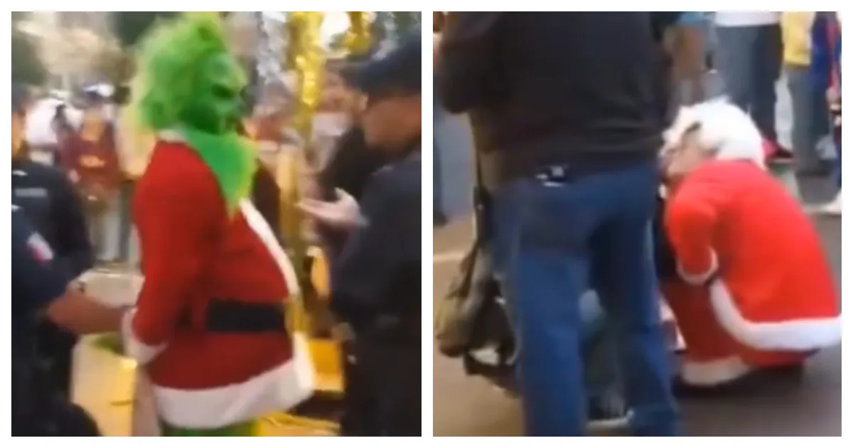 VIDEO: Santa Claus y el Grinch protagonizan pelea en el Centro ...