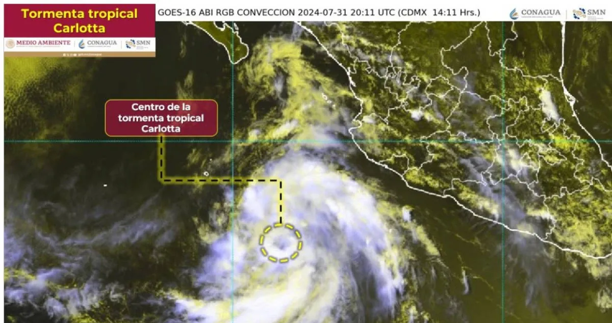 Se forma tormenta tropical ‘Carlotta’ ¿Cuándo impactará México y que ...